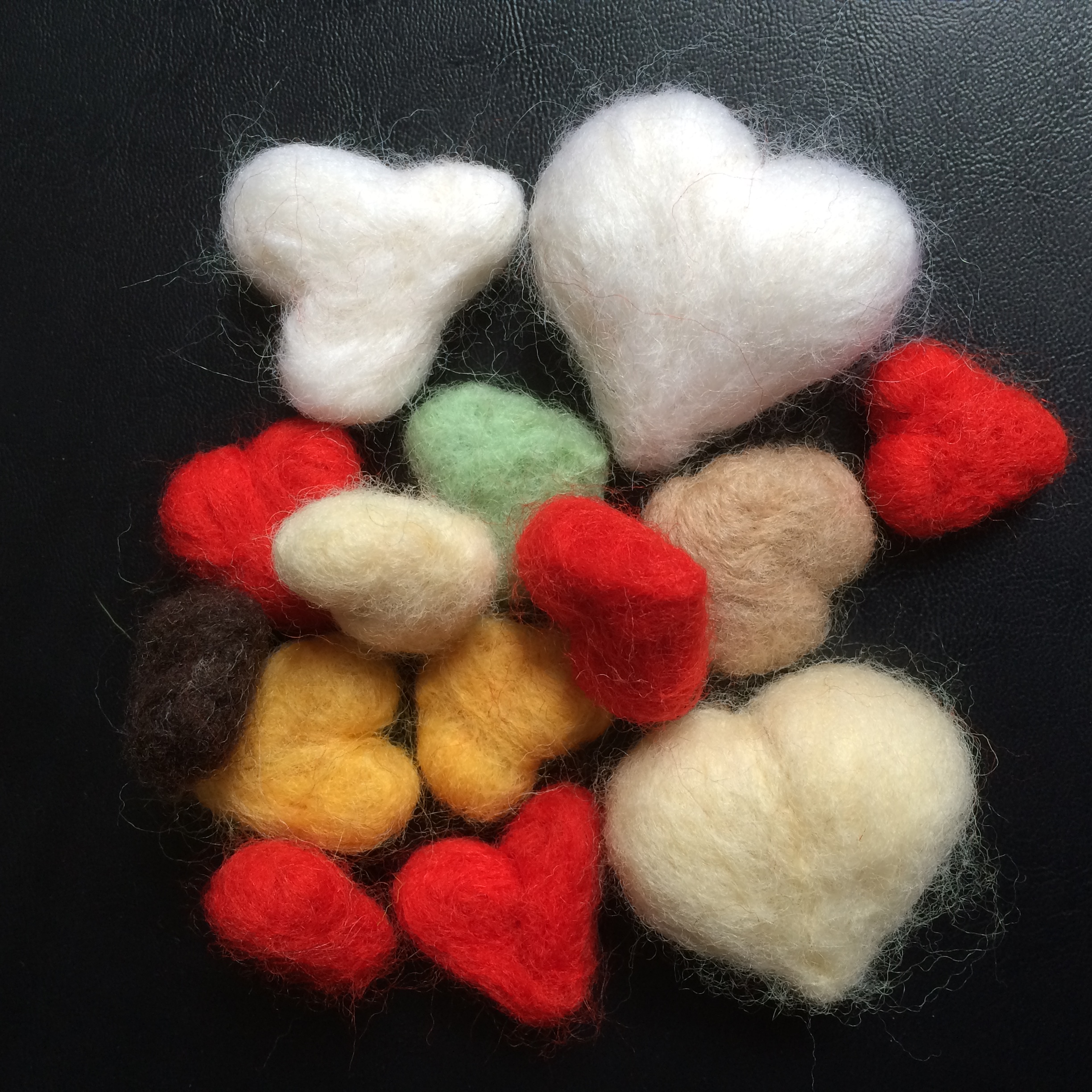 Needle Felted Hearts - LoMaNa